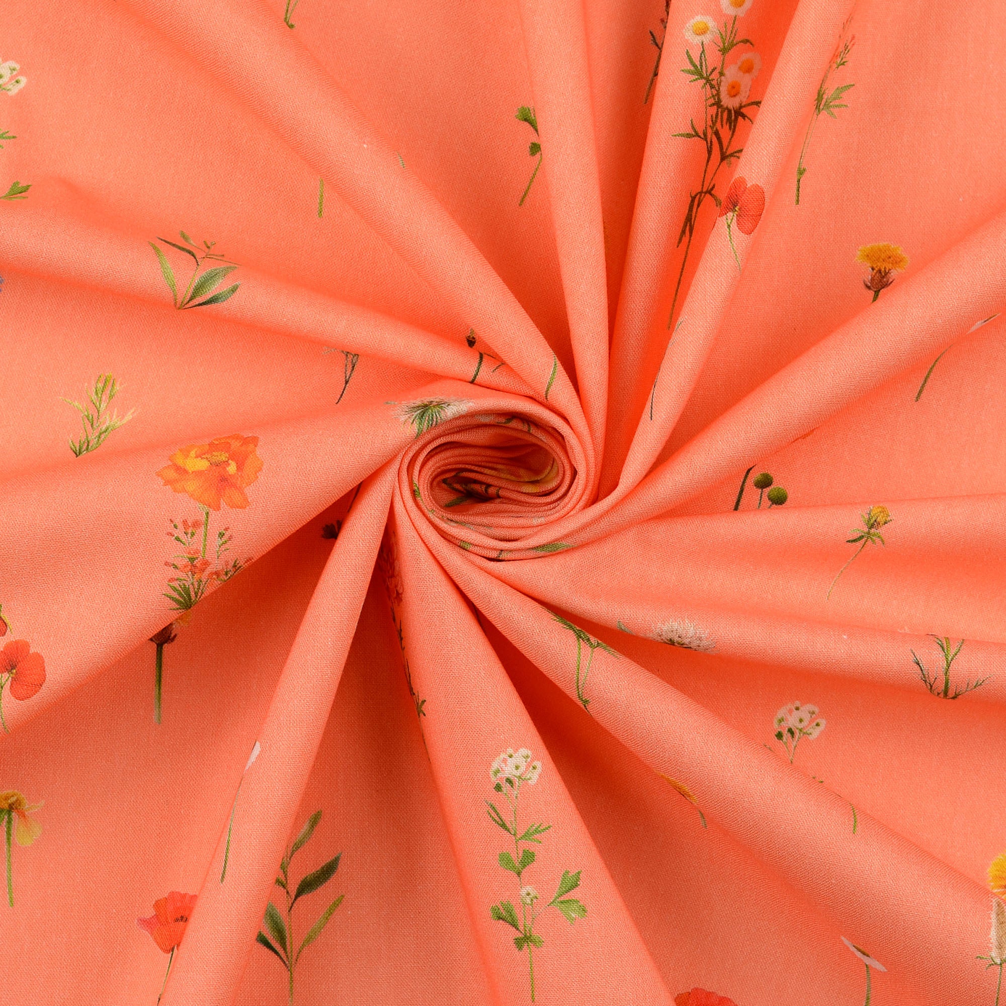 Cretona Tela Flores Coral | Telas al por mayor | Nooteboom Textiles