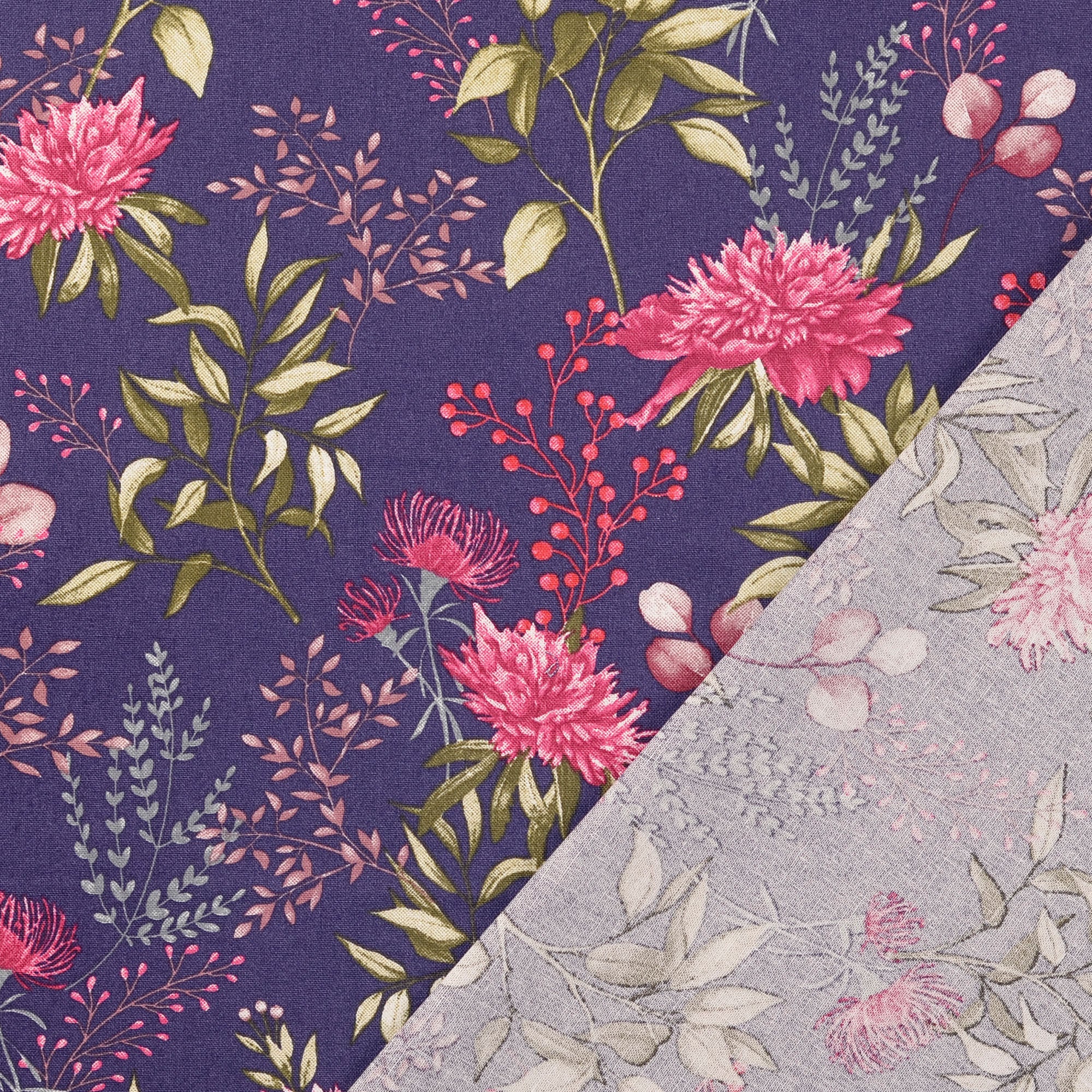 Fahnentuch Stoff Blumen Lila | Stoff Großhandel | Nooteboom Textiles