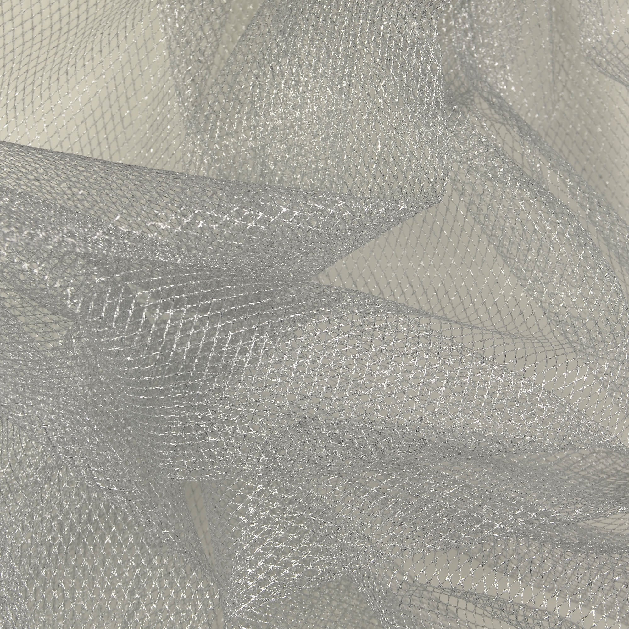 Tule Stof Effen Zilver | Stoffen groothandel | Nooteboom Textiles