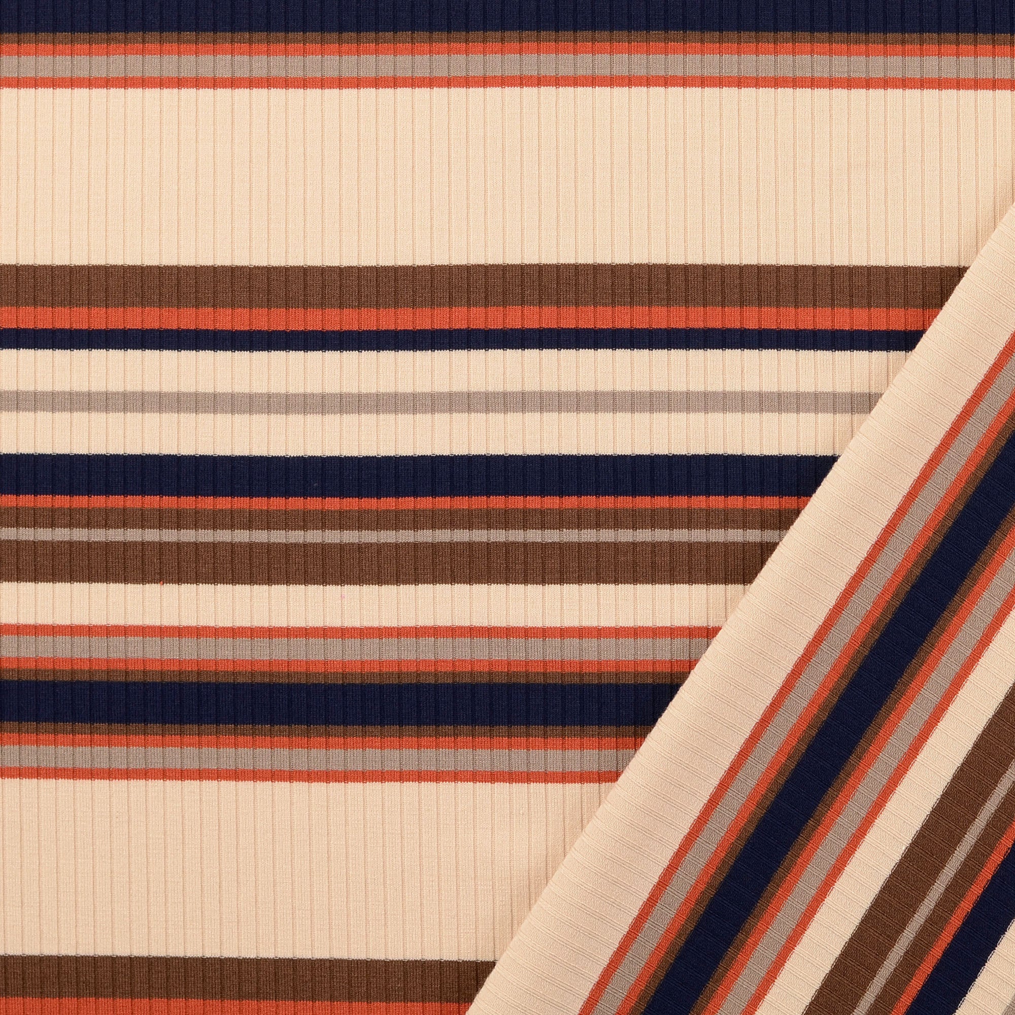 Heavy Knit Tissu rayures Marron | Tissus en gros | Nooteboom Textiles