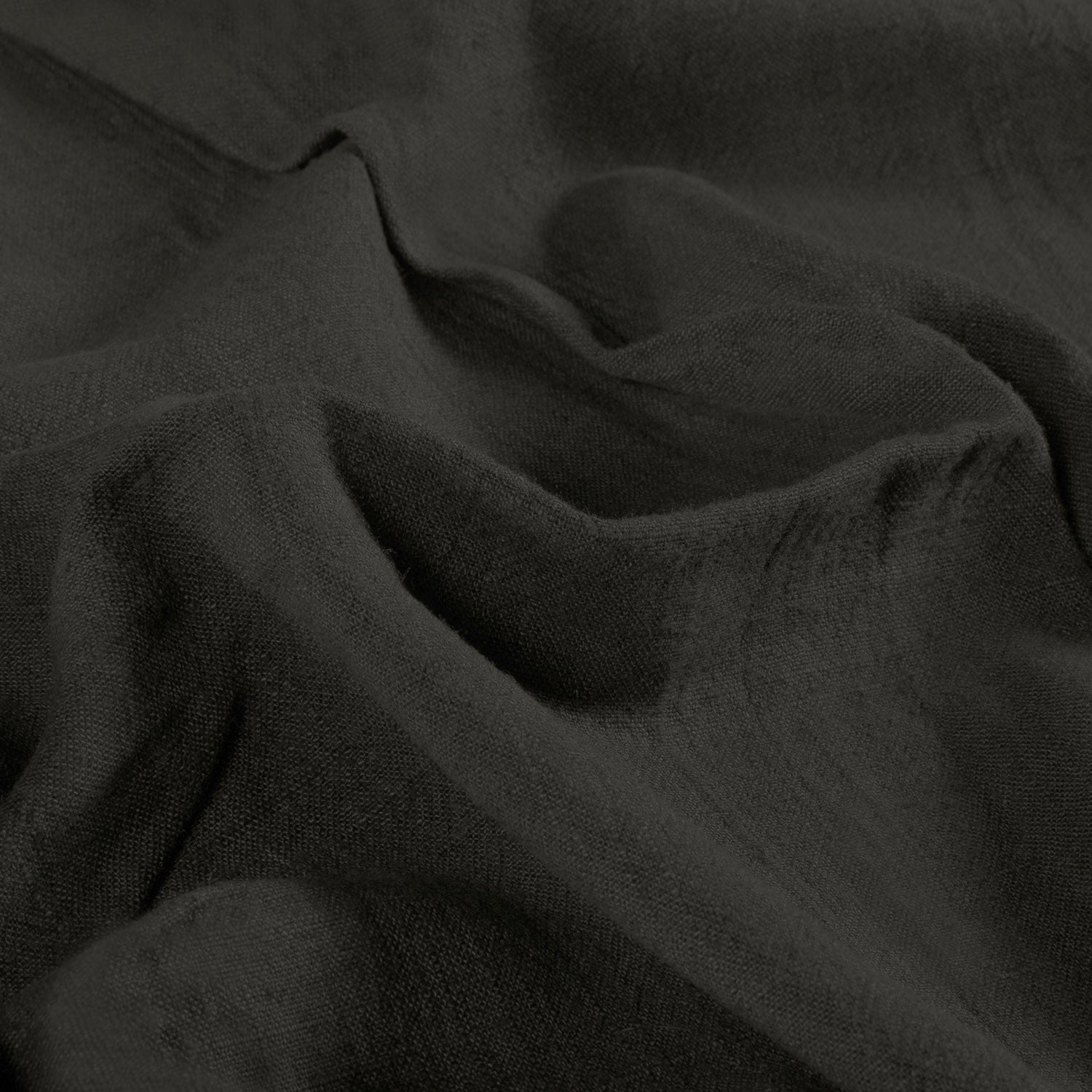 Viscose Lin Chaine et Trame Tissu Unicolore Noir | Tissus en gros ...