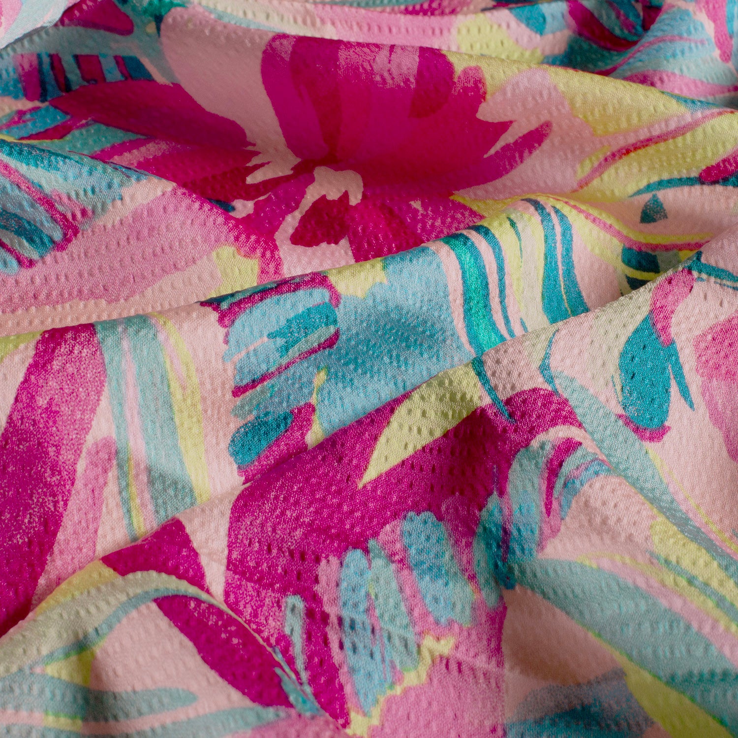 Polyester Bubble fabric Flowers Light Pink | Wholesale fabrics ...
