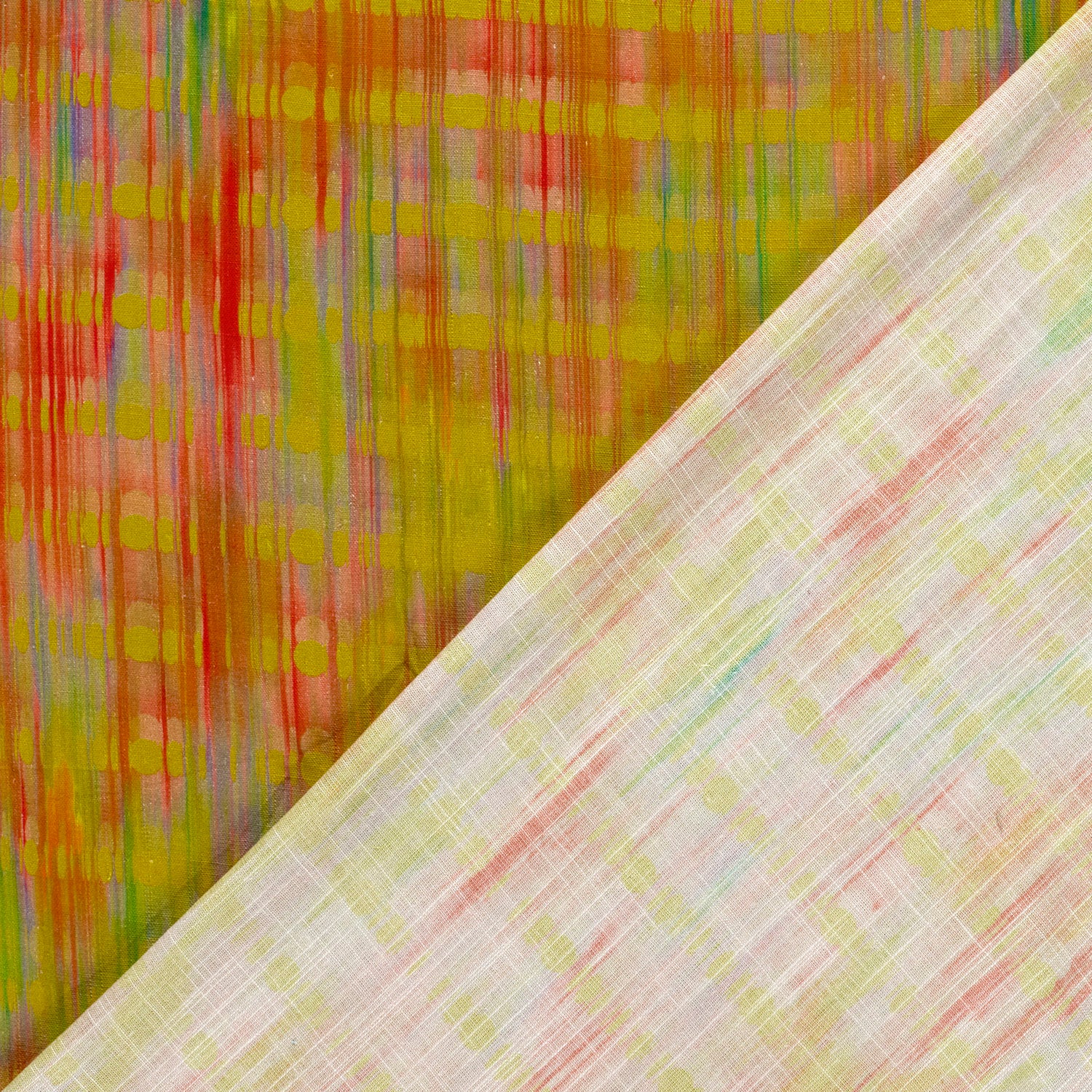 Viscose Lin Chaine et Trame Tissu Abstrait Vert Citron | Tissus en gros ...