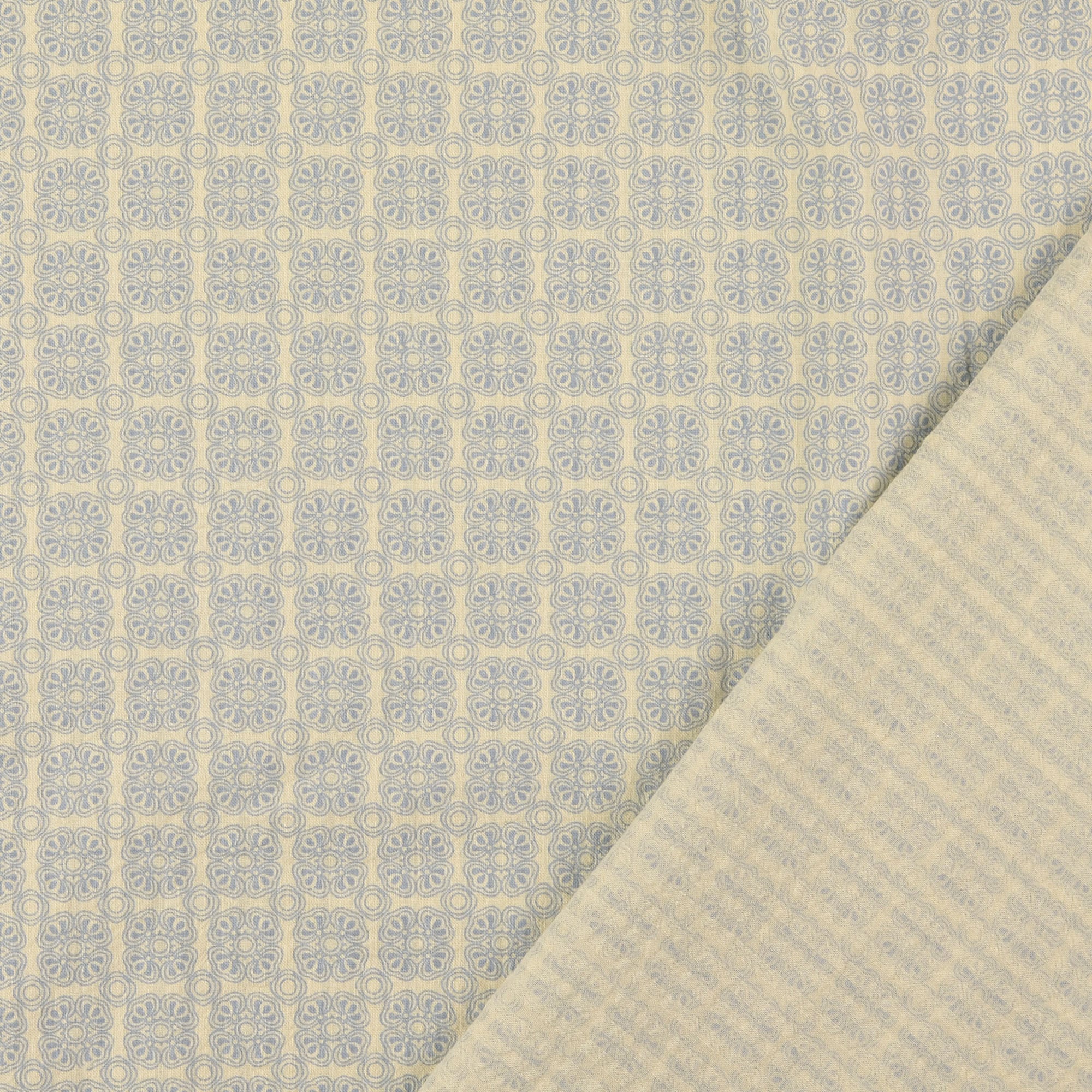 Seersucker fabric Geometric pattern Baby Blue | Wholesale fabrics ...