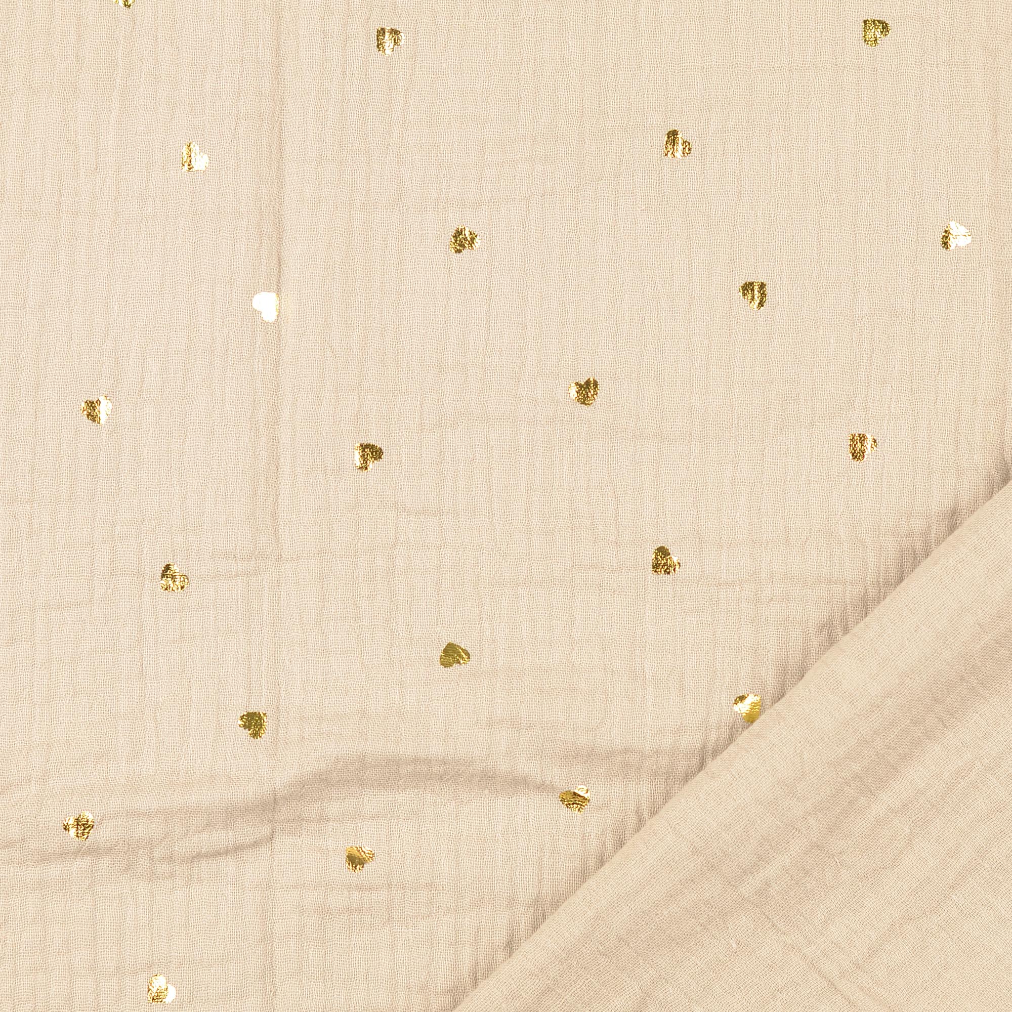 Muslin fabric Hearts Beige | Wholesale fabrics | Nooteboom Textiles