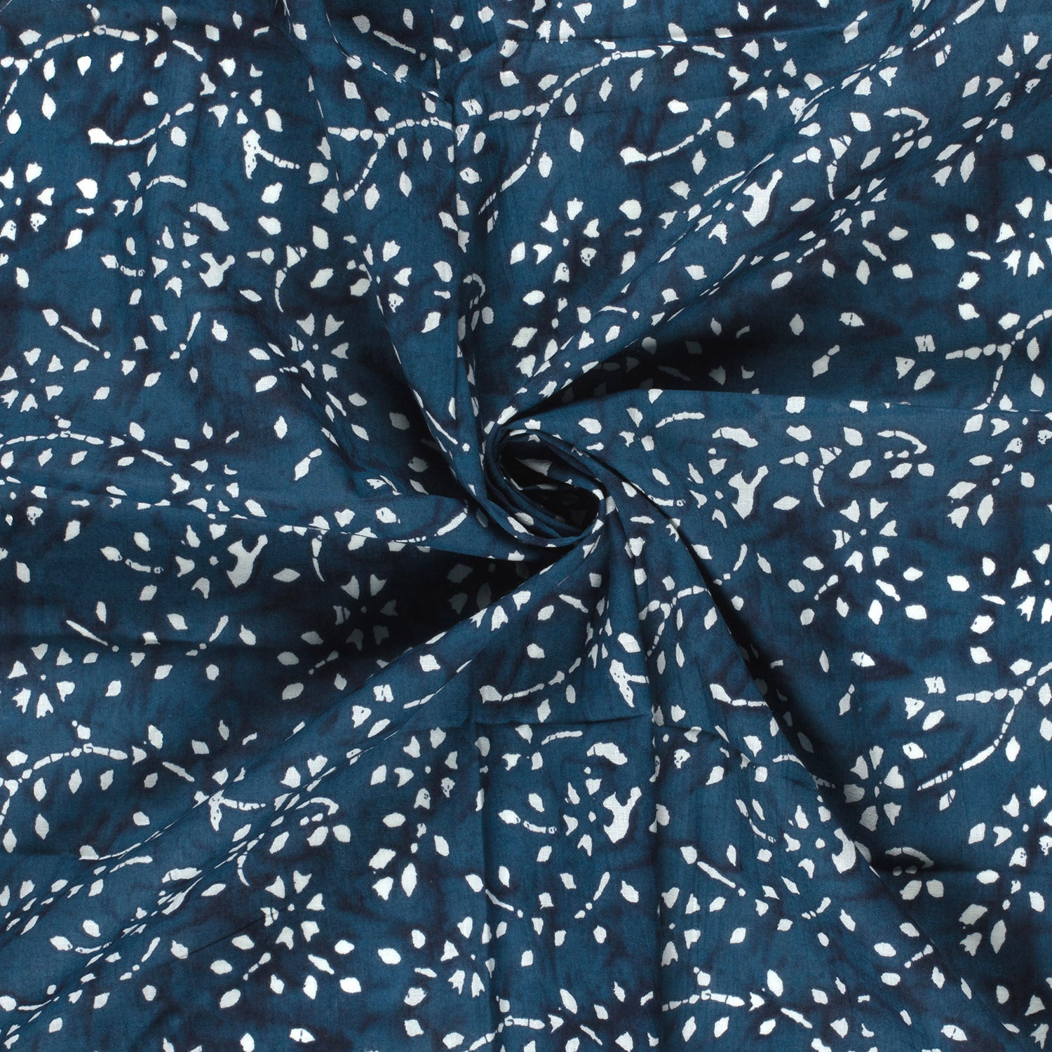 Voile Stoff Blumen Indigoblau | Stoff Großhandel | Nooteboom Textiles