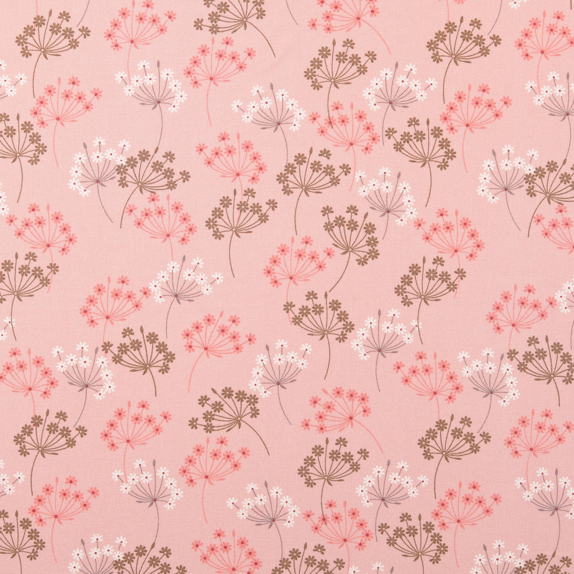 Cretonne fabric Flowers Light Pink | Wholesale fabrics | Nooteboom Textiles