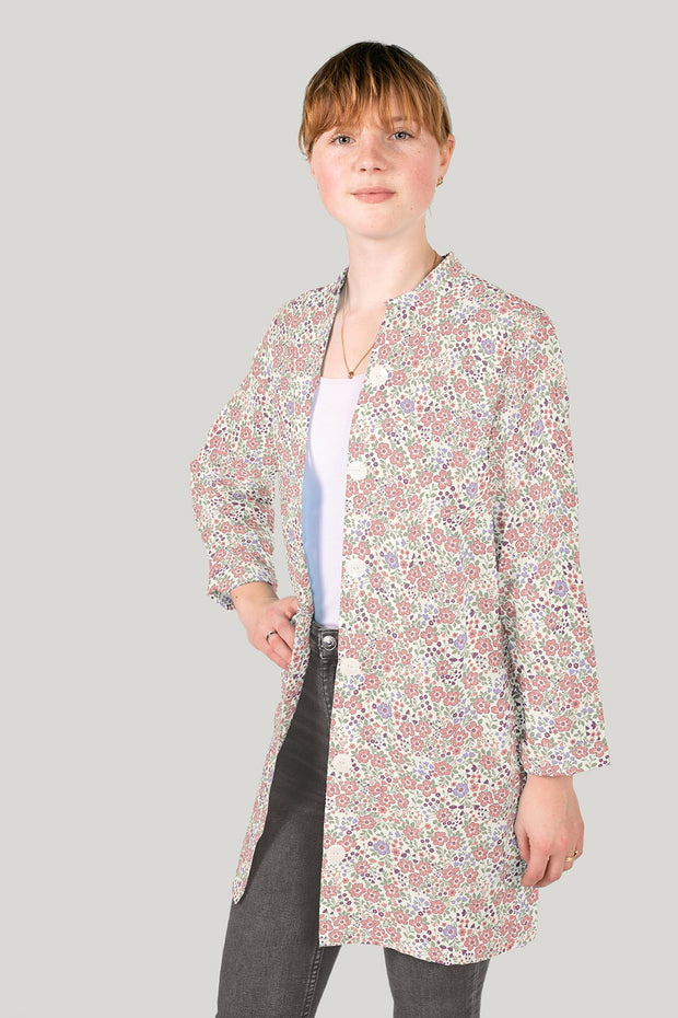 Cotton Poplin fabric Flowers Off White | Wholesale fabrics | Nooteboom Textiles