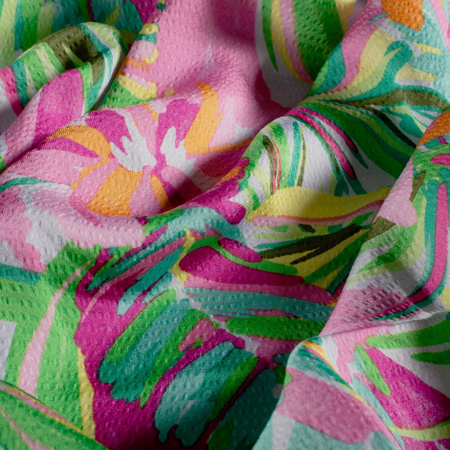Polyester Bubble fabric Flowers Light Blue | Wholesale fabrics ...