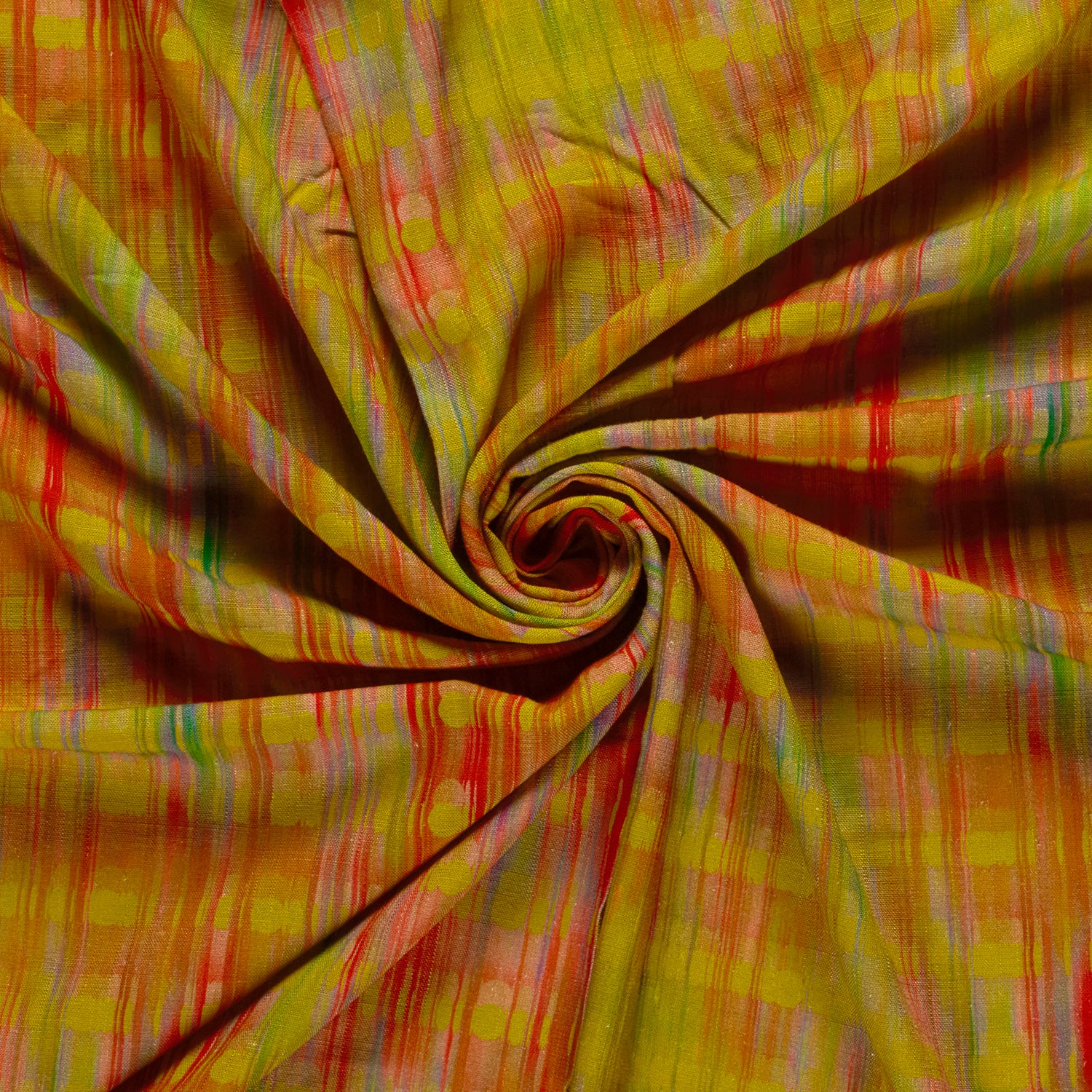 Viscose Lin Chaine et Trame Tissu Abstrait Vert Citron | Tissus en gros ...