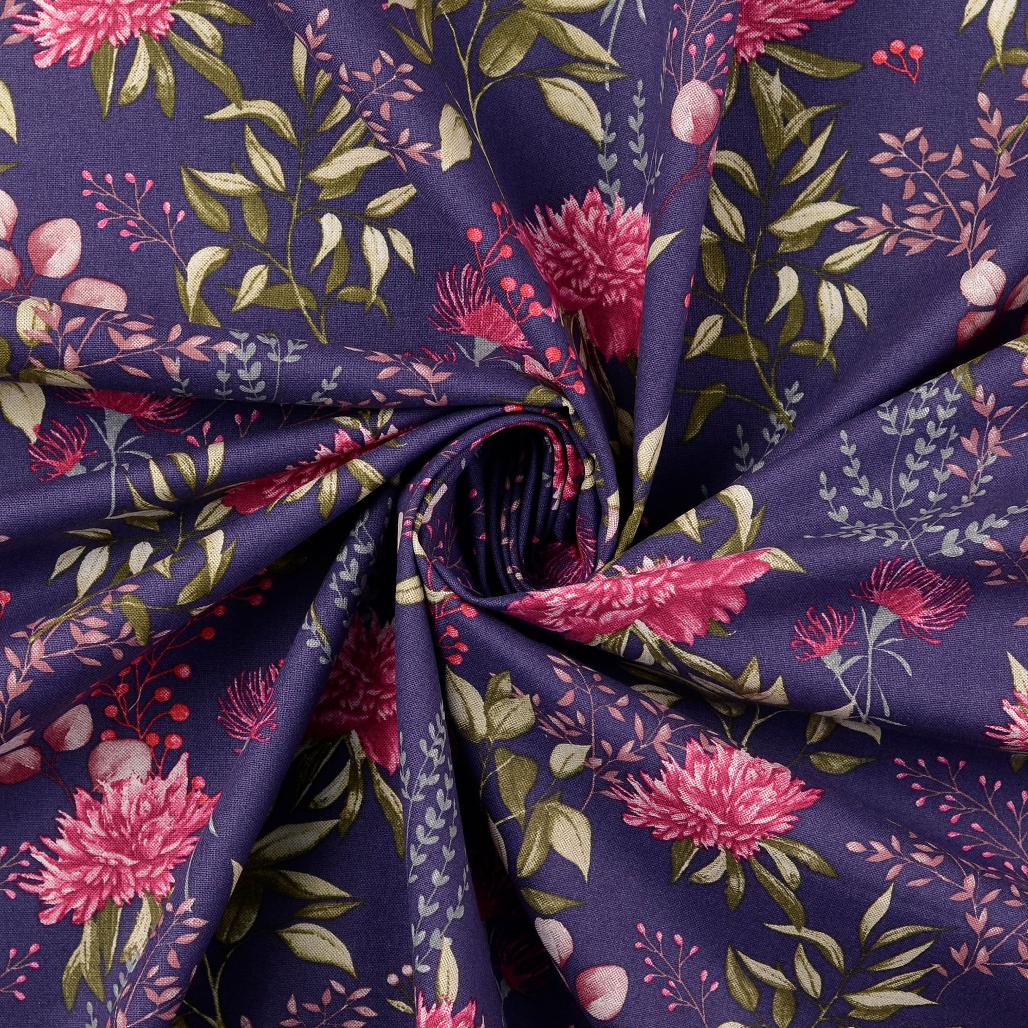 Fahnentuch Stoff Blumen Lila | Stoff Großhandel | Nooteboom Textiles