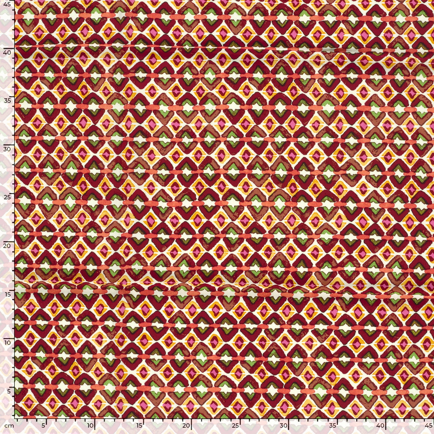 Viscose Poplin Stof Abstract Donker rood | Stoffen groothandel ...