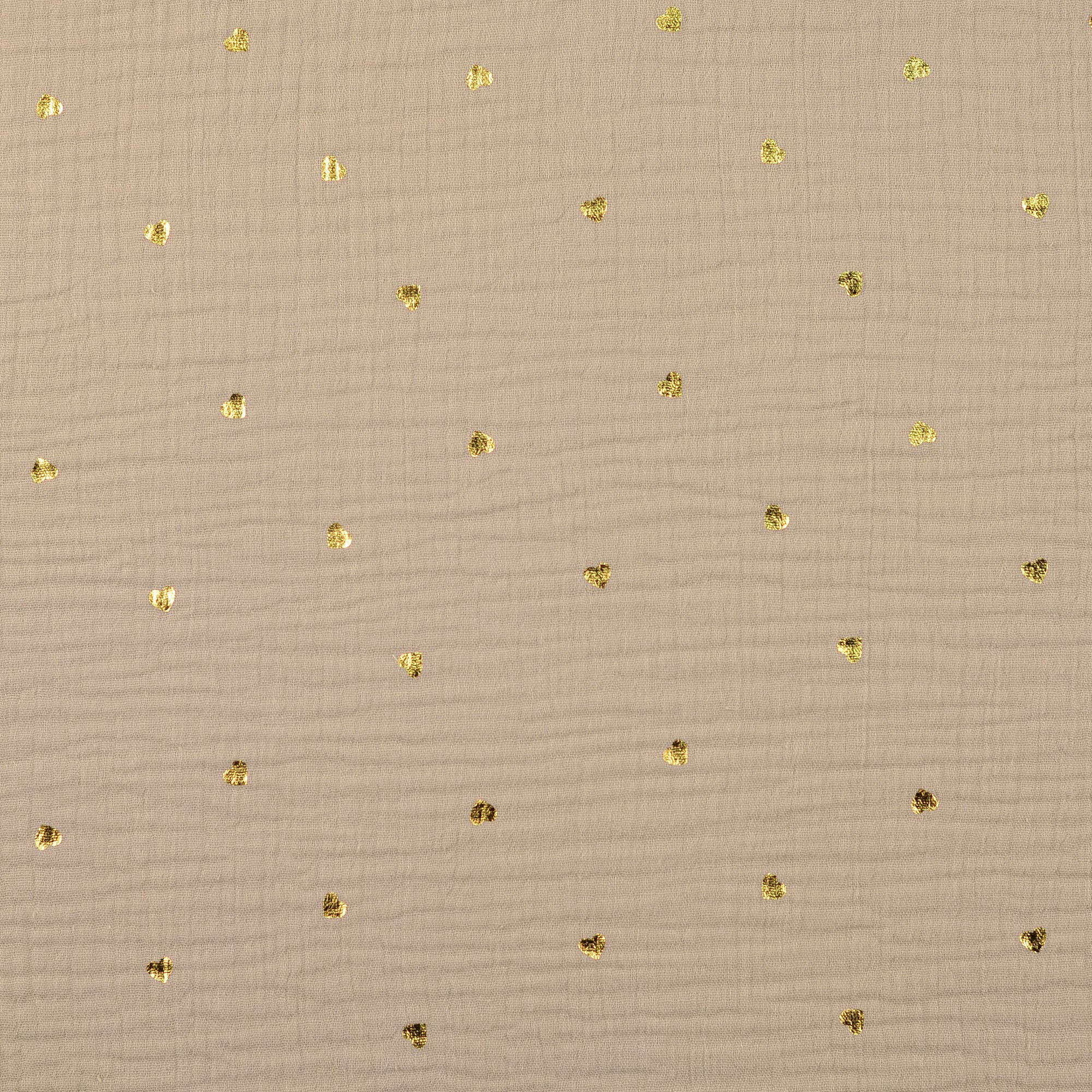Muslin fabric Hearts Beige | Wholesale fabrics | Nooteboom Textiles
