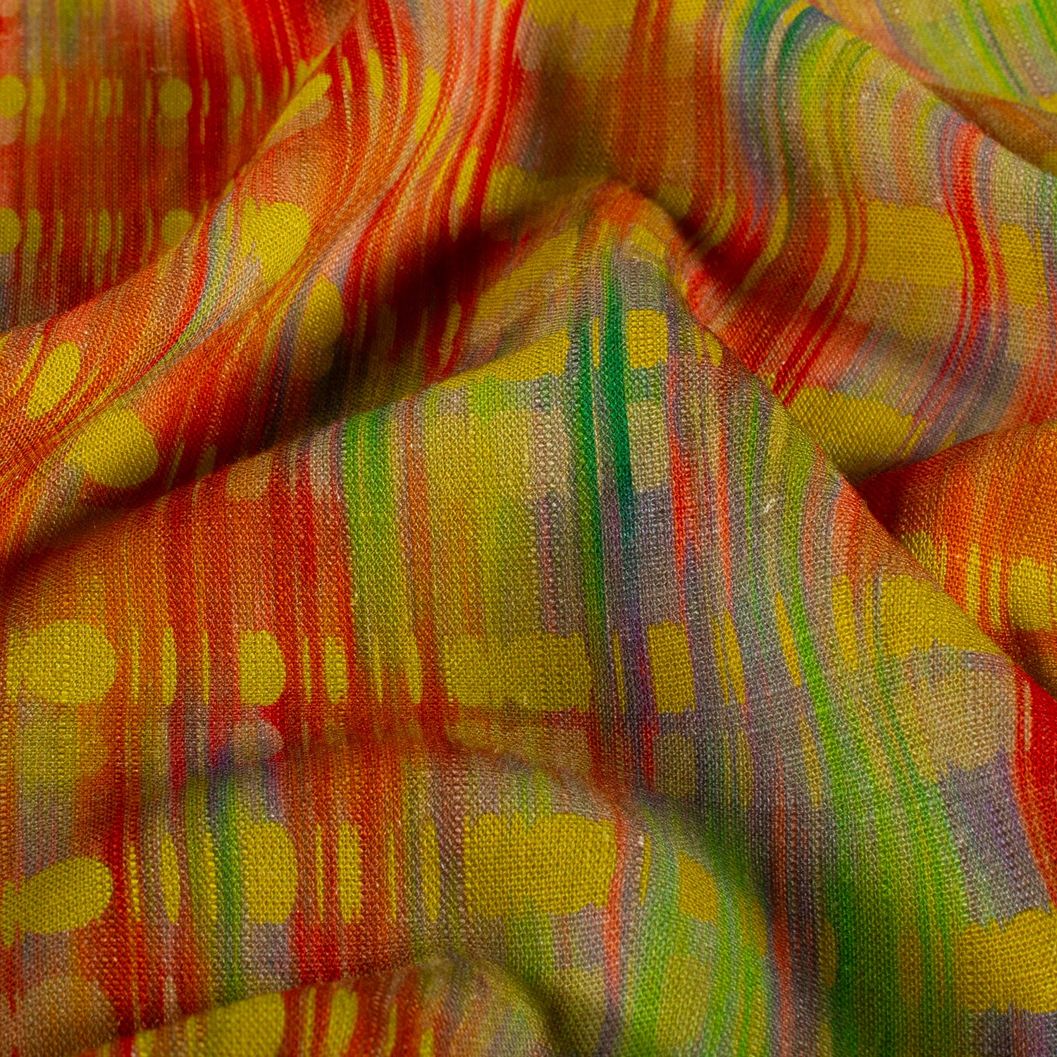 Viscose Lin Chaine et Trame Tissu Abstrait Vert Citron | Tissus en gros ...