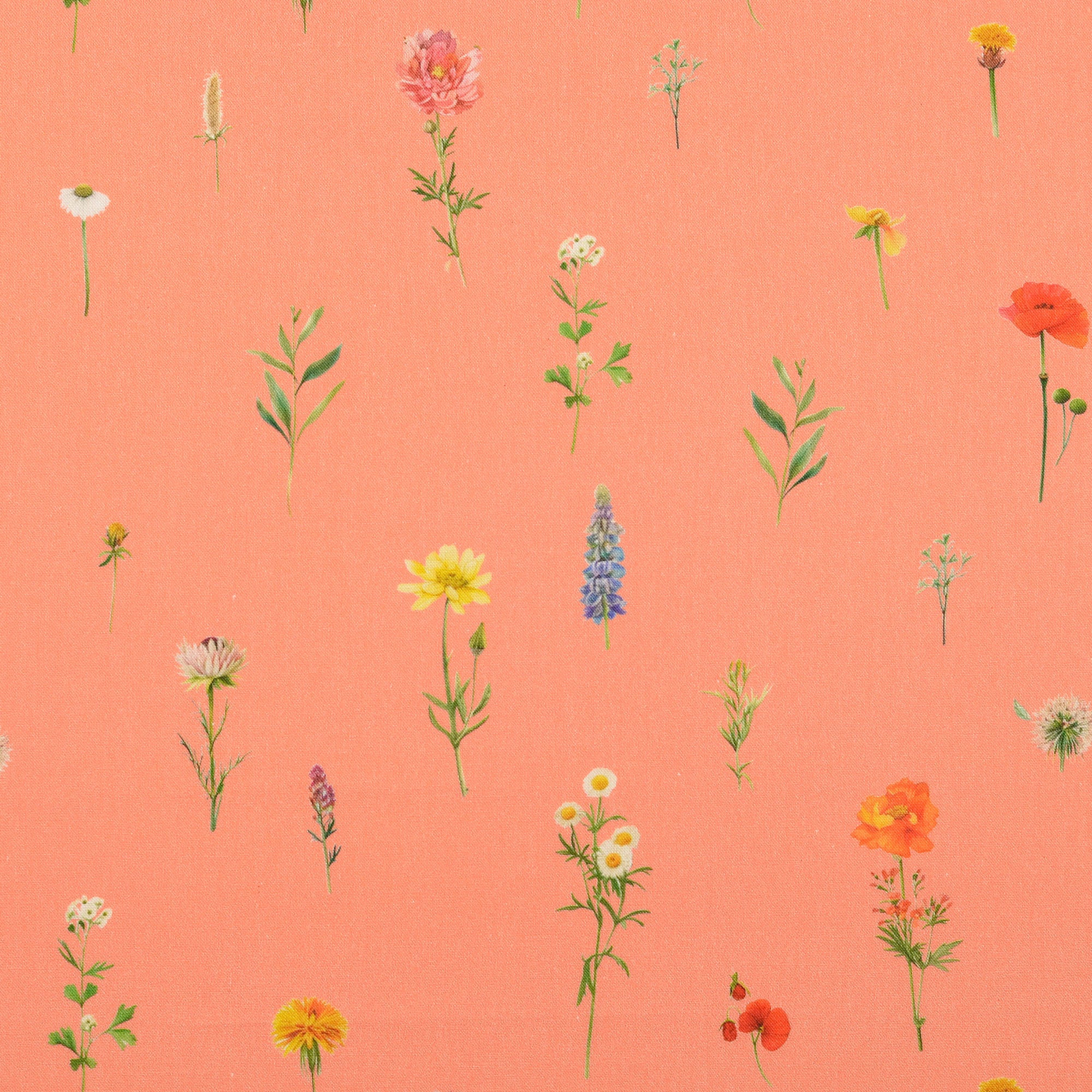 Cretona Tela Flores Coral | Telas al por mayor | Nooteboom Textiles