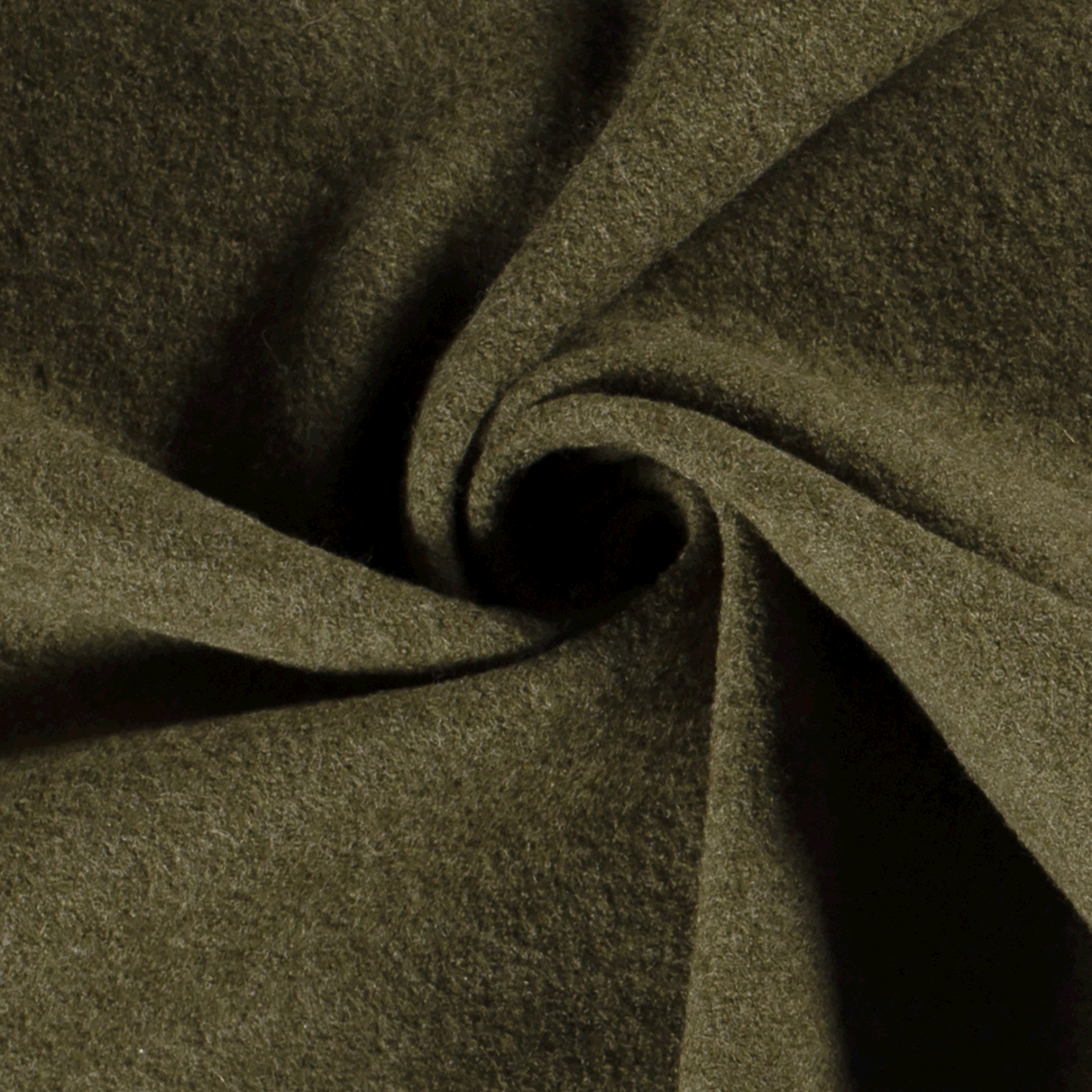 Wool Boucle fabric Unicolour Olive Green | Wholesale fabrics ...