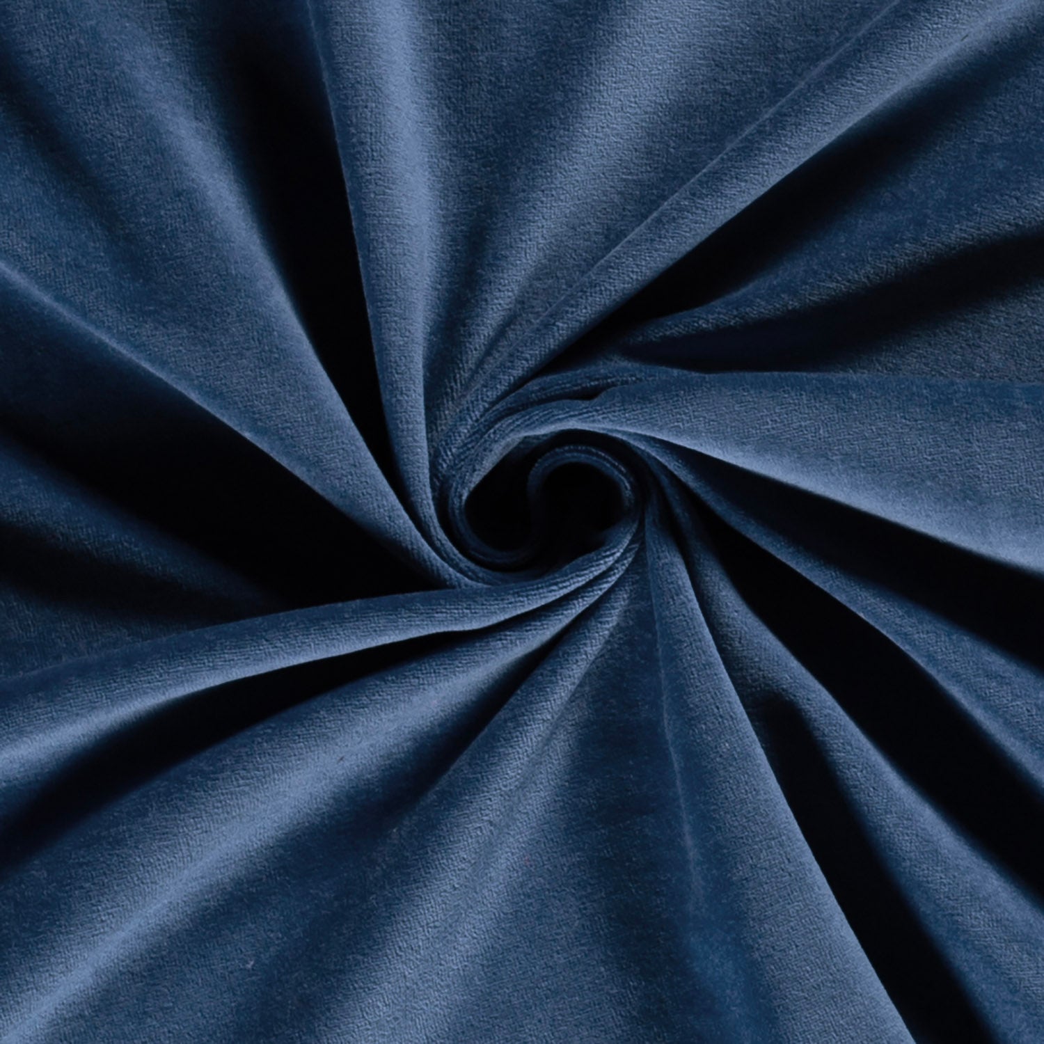 Nicky velours fabric Unicolour Steel Blue | Wholesale fabrics ...
