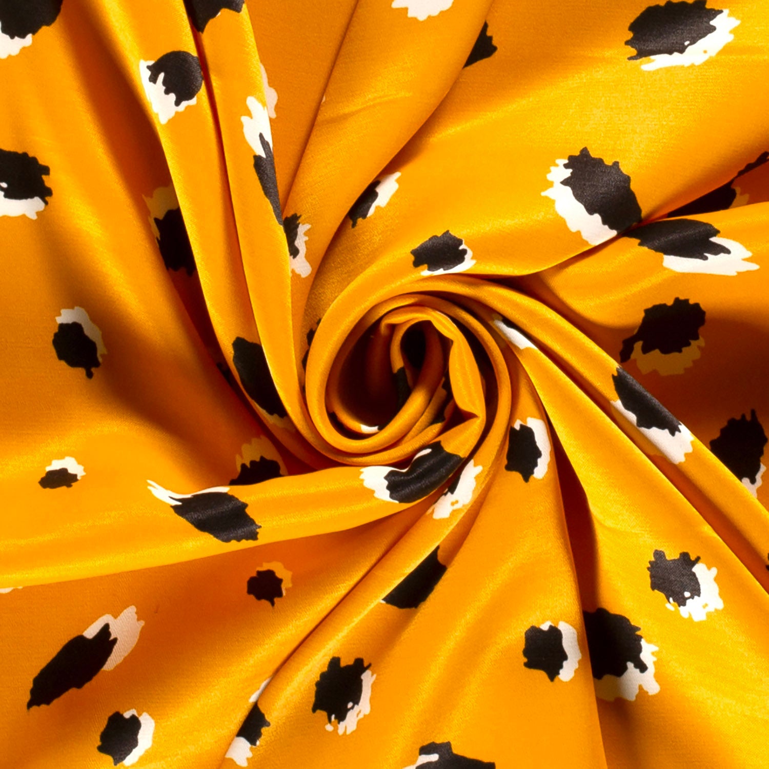 Viscose Satin fabric Spots Oker | Wholesale fabrics | Nooteboom Textiles