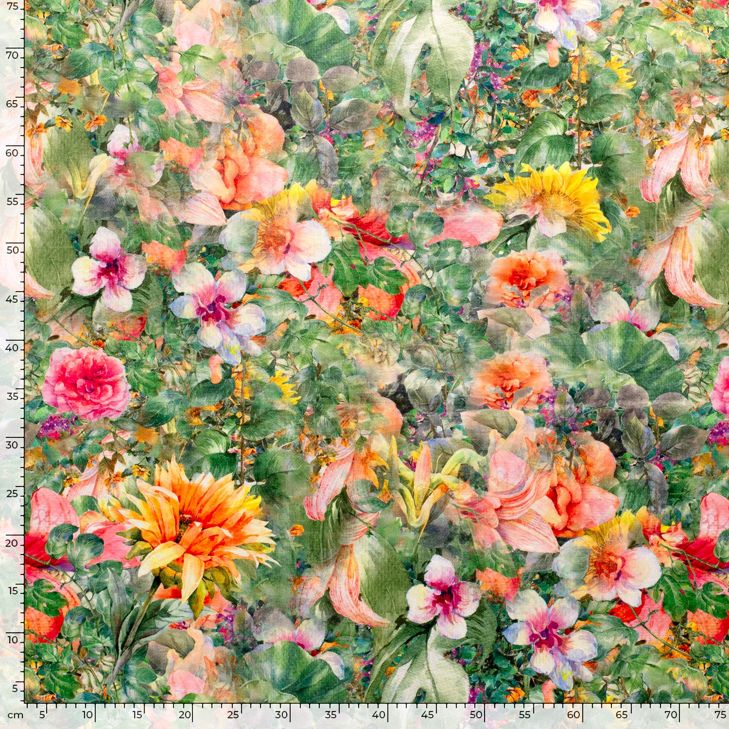 Velvet fabric Flowers Green | Wholesale fabrics | Nooteboom Textiles