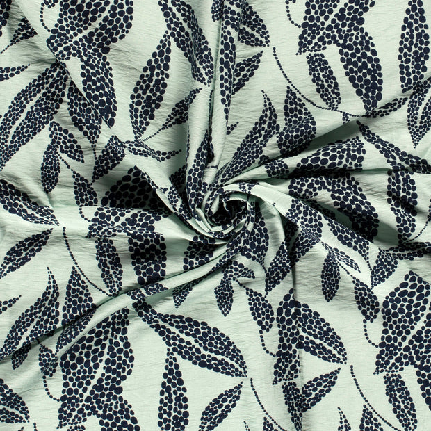 Viscose Nylon Ottoman fabric Flowers Mint | Wholesale fabrics ...