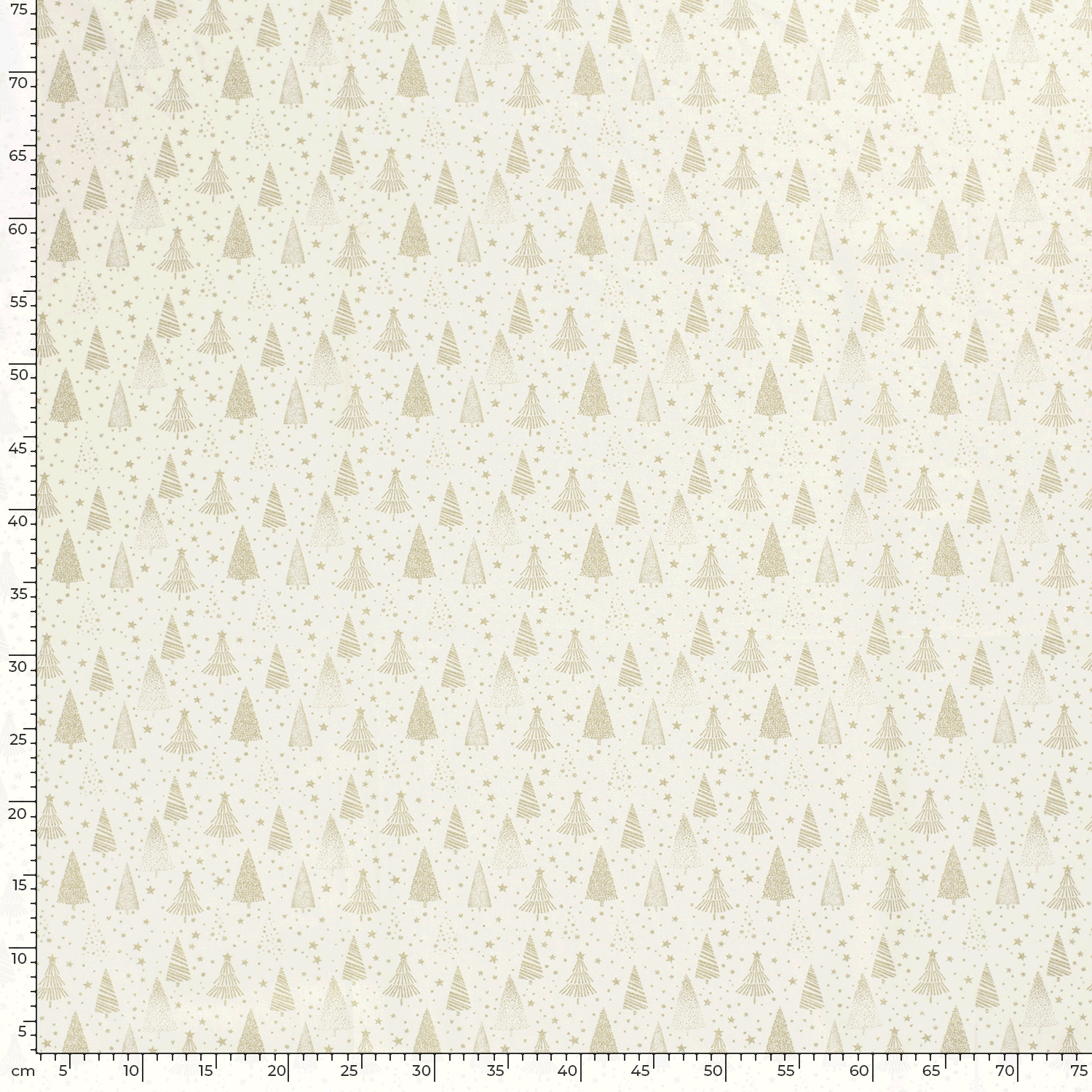 Cotton Poplin fabric Christmas trees Off White | Wholesale fabrics ...